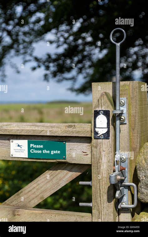 Northumberland England Uk Gate Latch On Hadrians Wall Footpath