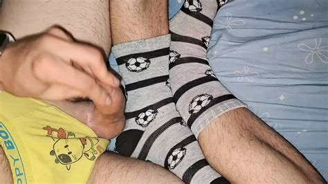 I was Playing with My Cock after School Wearing Yellow Underwear and Socks Which I've Covered ...