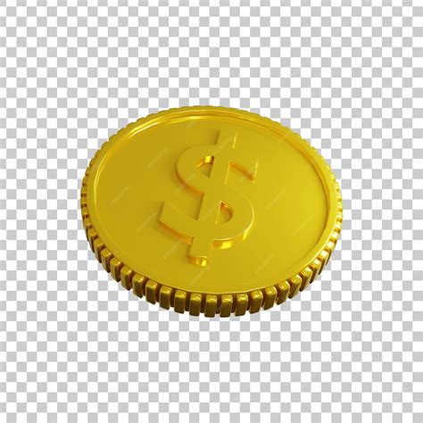 Premium Psd 3d Gold Dollar Coin Isolated
