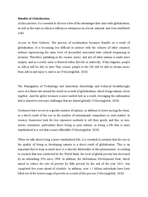 Benefits Of Globalization Pdf Globalization Gross Domestic Product