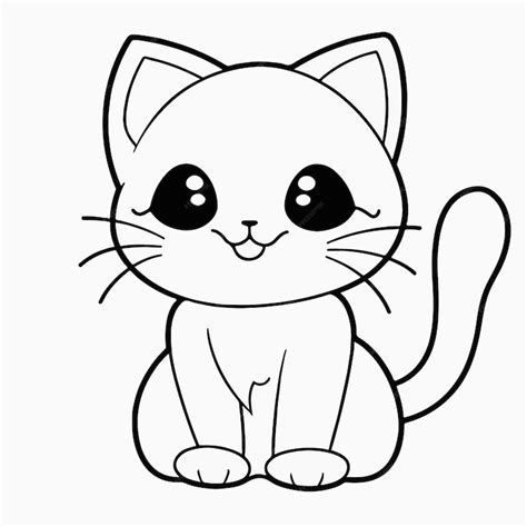 A Black And White Drawing Of A Cat Premium Ai Generated Vector