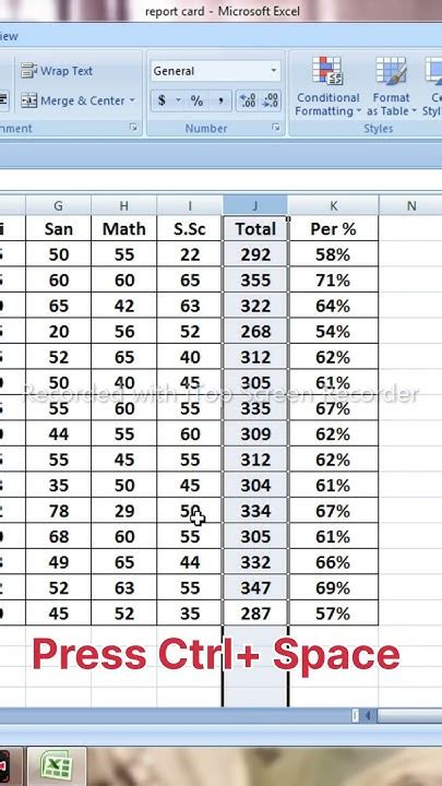 how to select row and column with shortcut key shorts short excel