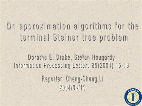 Ppt Steiner Tree Problem Powerpoint Presentation Free Download Id