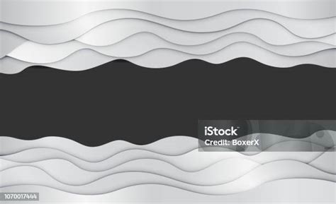 실버 금속 파도 계층 아트 종이 카드 3d 종이 접기 디자인입니다 벡터 일러스트 레이 션 0명에 대한 스톡 벡터 아트 및 기타 이미지 Istock