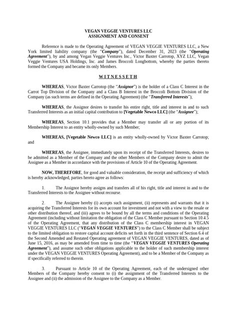 Sample Assignment Of Llc Interest Pdf Assignment Law Finance And Money Management