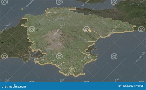 Devon England Extruded With Capital Satellite Stock Illustration