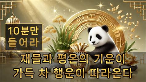 10분만 들어라 ⏳ 🐾 팬더가 황금 복주머니를 들고 있으면 💰🏡 집안에 재물과 평온의 기운이 가득 차 🎋🍀 행운이 따라옵니다 🍀 Youtube
