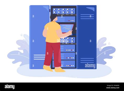 Professional Engineer Checking Cables On Switchboard Stock Vector Image And Art Alamy