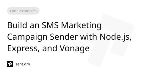 build an sms marketing campaign sender with node js express and vonage