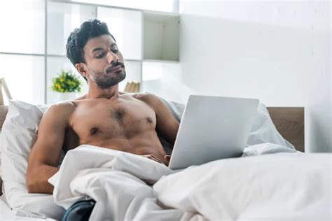 Shirtless Man Computer Stock Photos Royalty Free Shirtless Man Computer Images Depositphotos