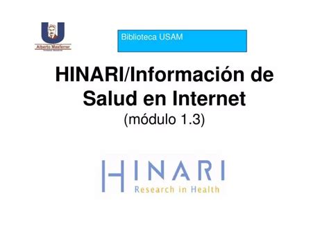 PPT HINARI Información de Salud en Internet módulo 1 3 PowerPoint
