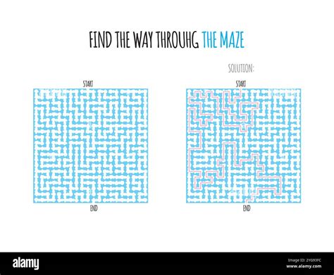 Maze 001 Vector Puzzle Game With Solution Stock Vector Image And Art Alamy