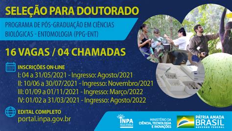 Seleção para o curso de Doutorado em Entomologia do Inpa oferece 16