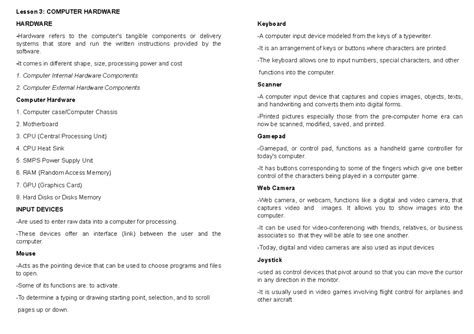 Lesson Computer Hardware Lesson COMPUTER HARDWARE HARDWARE Hardware Refers To The