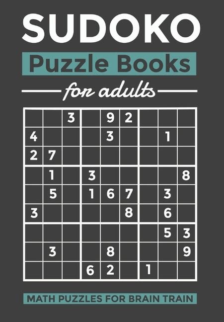 Sudoko Puzzle Books For Adults Math Puzzles For Brain Train Hard