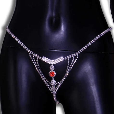 Wholesale Round Ruby Bikini Body Chain Jewelry Dress Sexy Night Shop Rhinestone Panties Chain