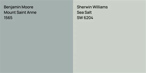 Benjamin Moore Mount Saint Anne Vs Sherwin Williams Sea Salt Comparison