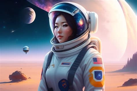 Premium Ai Image Space Girl
