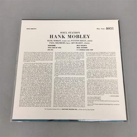 Yahooオークション Lpレコード Hank Mobley Soul Station Blue Note