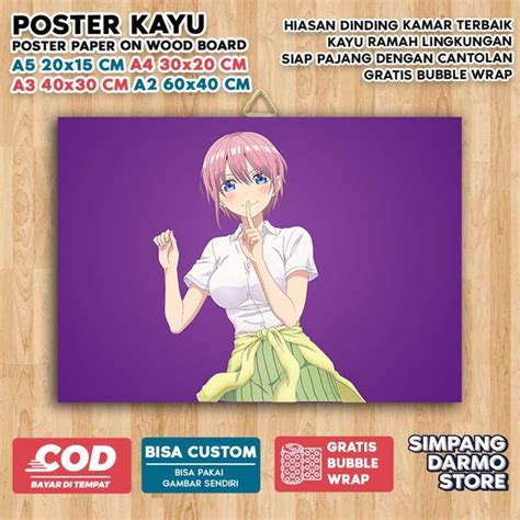 Jual Poster Kayu Gotoubun No Hanayome Aestehic Tema Anime Go Toubun