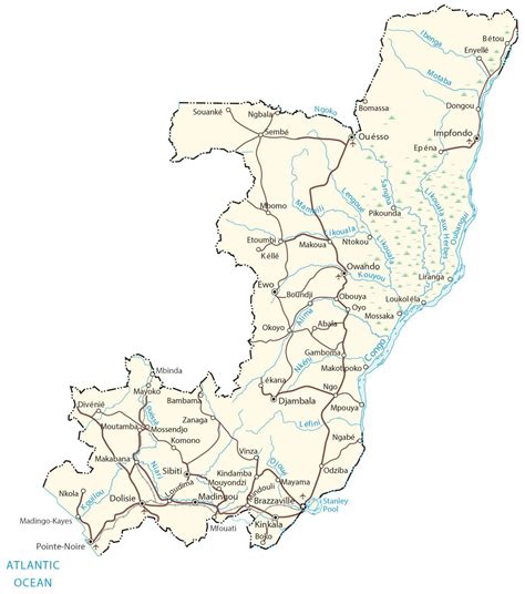 Congo Map Roads And Cities Gis Geography