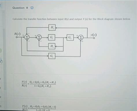 Question 8 Calculate The Transfer Function StudyX