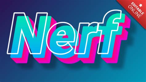 Nerf 3d текст розовый синий вспышка Генератор текстовых эффектов