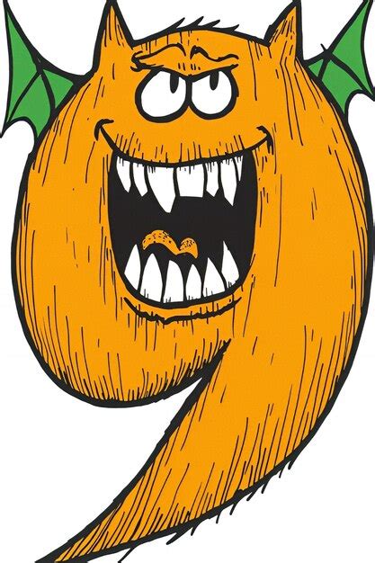 Smiling Monster Number Nine Premium Ai Generated Image