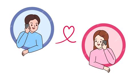 Premium Vector Man And Woman Calling Relationship Romantic Moment