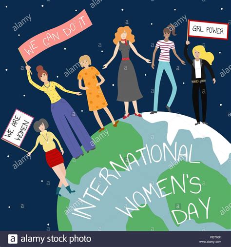 Vector Feminist Illustration Girl Power Poster International Womens