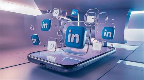 Premium Photo Linkedin Icons Around Smartphone App 3d Rendering
