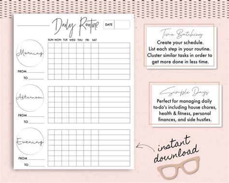 Daily Routine Planner Weekly Routine Tracker Morning Routine