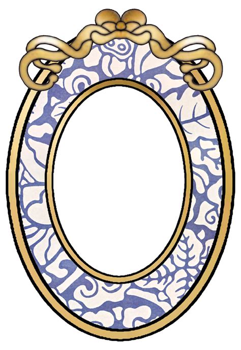 Artbyjean Frames Oval Frames Portrait Wedgewood Blue Floral And