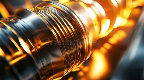 Intricate Details Of A Cnc Machine Processing Metal In A Modern Industrial Setting Stock