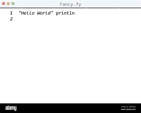 Fancy Language Hello World Program Sample In Editor Window Illustration