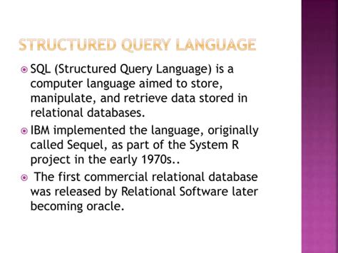 Sql Ppt Free Download