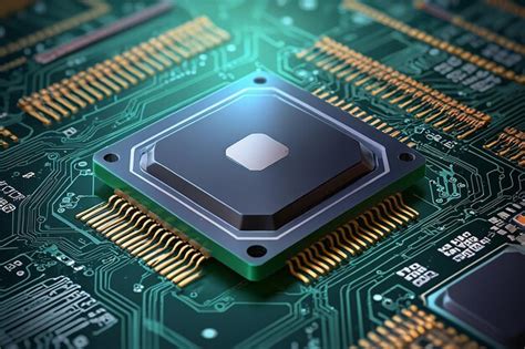 Realistic Microchip Processor Background Premium Ai Generated Image