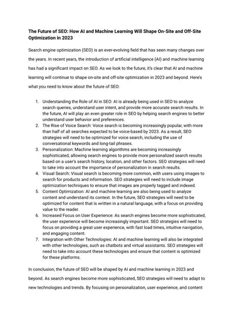 Ppt The Future Of Seo How Ai And Machine Learning Will Shape On Site And Off Site