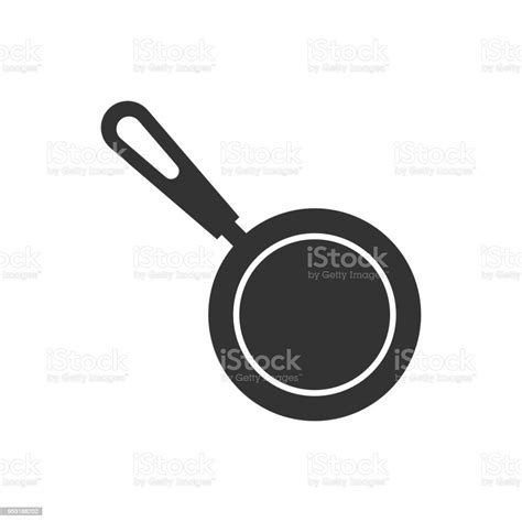 평면 스타일에 프라이팬 아이콘입니다 격리 된 백색 배경에 팬 그림 요리 프라이팬 부엌 장비 사업 개념입니다 가정 생활에 대한