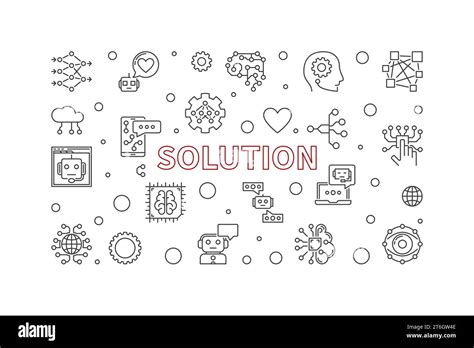 Solution Thin Line Horizontal Banner Vector Neural Network And Ai Technology Concept Linear