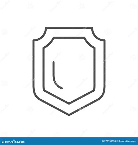 Shield Line Icon Or Protection Sign Stock Vector Illustration Of