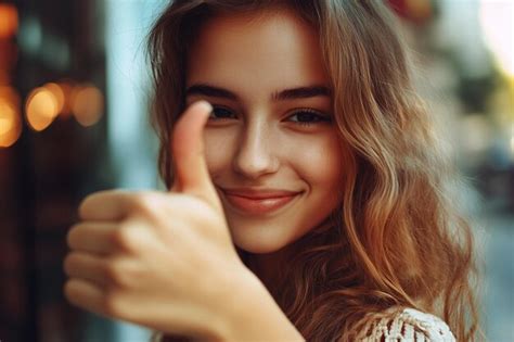 Woman Giving A Thumbs Up Premium Ai Generated Image