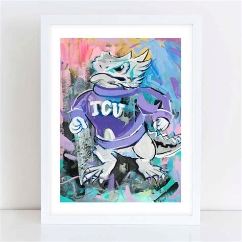 Tcu Vintage Horned Frog Texas Christian University Archival Quality