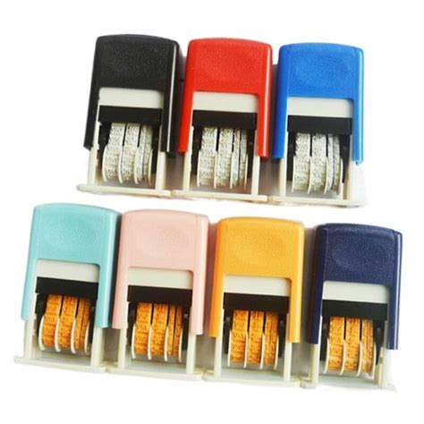 자동 잉크 반환 날짜 스탬프 Diy 스탬프 자동 잉크 핸들 계정 스탬프 날짜 휠 스탬프 소모품 4mm 학용품