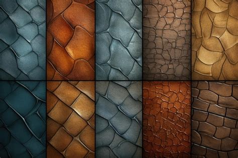 Premium Ai Image A Collection Of Leather And Leather Patterns