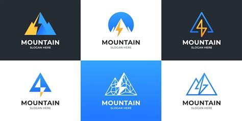 Conjunto De Silhueta De Pico De Montanha Para Design De Logotipo De
