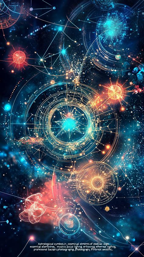 Discover Astrological Symbols In A Vibrant Cosmic Landscape