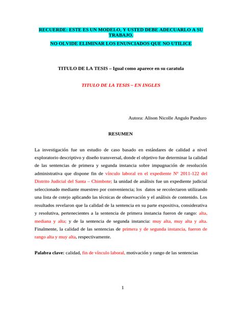Modelo De Articulo Cientifico Pdf Ley Procesal Sentencia Ley