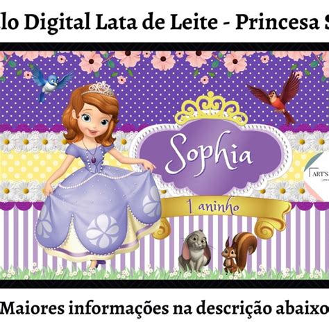 Rótulo Lata De Leite Princesa Sofia Elo7 Produtos Especiais