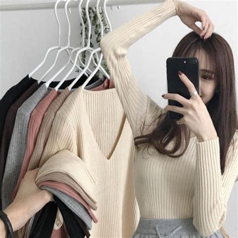 브이넥골지니트 긴팔브이넥 여자브이넥 브이넥 긴팔 에이블리